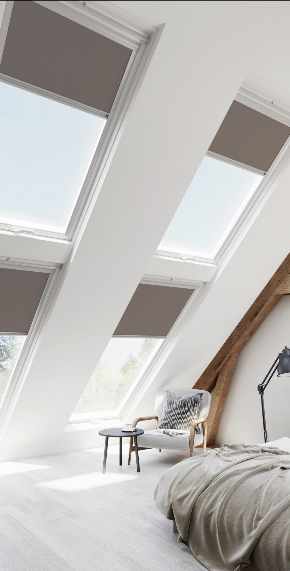 Light Brown Roof Skylight Blinds For Roto Windows – Cheapest Blinds ...